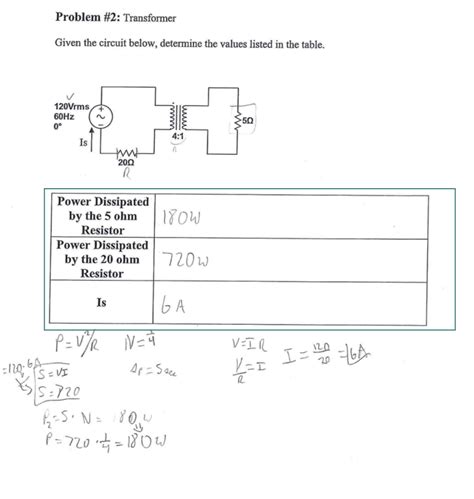 Solved Problem 2 Transformer Given The Circuit Below Chegg Com