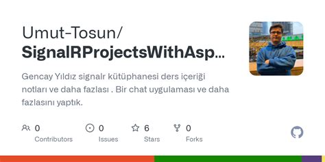 Github Umut Tosunsignalrprojectswithaspnetcore Gencay Yıldız Signalr Kütüphanesi Ders