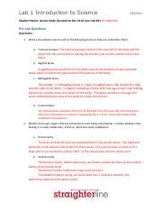 Lab1 Worksheet Pdf Lab 1 Introduction To Science BIO201L Babe Name Access Code Located On