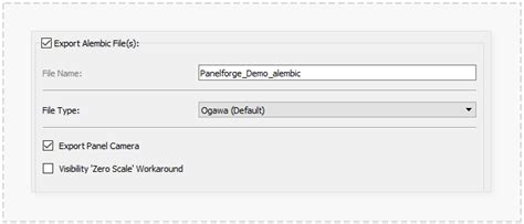 Export Alembic Panelforge 5 Documentation