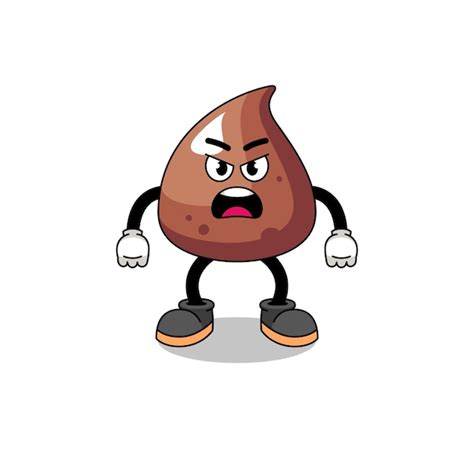 Choco Chip Cartoon Illustration With Angry Expression Premium Vector