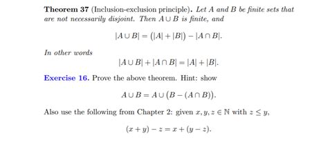 Solved Theorem 37 Inclusion Exclusion Principle Let A And