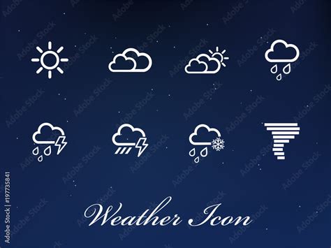Collection Of White Weather Icons User Interface And Multimedia Icons