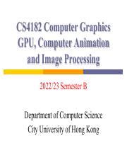 Gpu And Computer Animation Cs4182 Pdf Cs4182 Computer Graphics Gpu