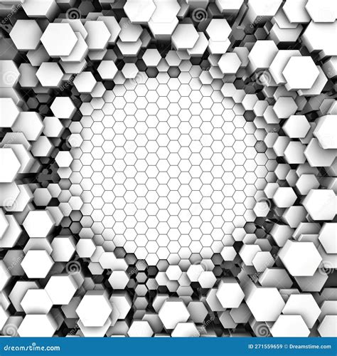 Abstract Futuristic Surface Hexagon Pattern 3d Rendering Stock Illustration Illustration Of