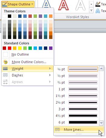 Formatting Outlines For Shapes Weight Thickness In PowerPoint 2010 For Windows