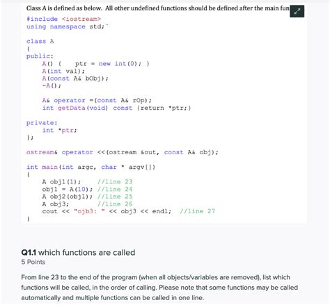 Solved Class A Is Defined As Below All Other Undefined