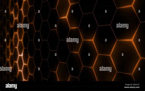 3d Rendering Of Abstract Futuristic Hexagonal Mesh With Light Effects Can Be Used As A