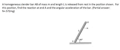 Solved Dynamics Problem Find Reaction And Angular Chegg