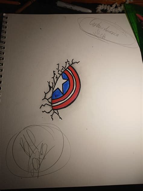 captain america shield drawing