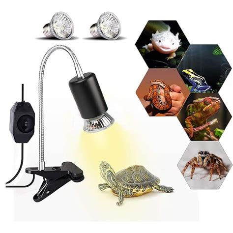 Turtle Basking Lamp Reptilia UVA UVB Tortoise Heating Lamp Clip On Bulb Heat Lamp Holder