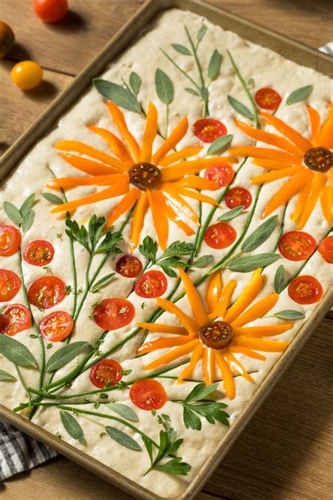Homemade Flower Focaccia Bread Art Stock Image Image Of Delicious