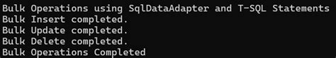 bulk operations using sqldataadapter in ado core dot net tutorials