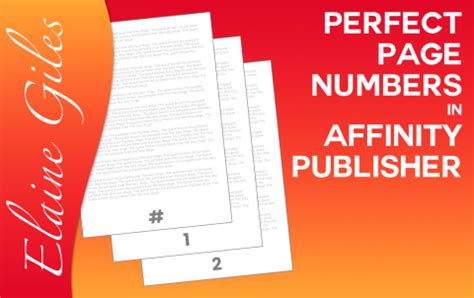 Perfect Page Numbers In Affinity Publisher Elaine Giles