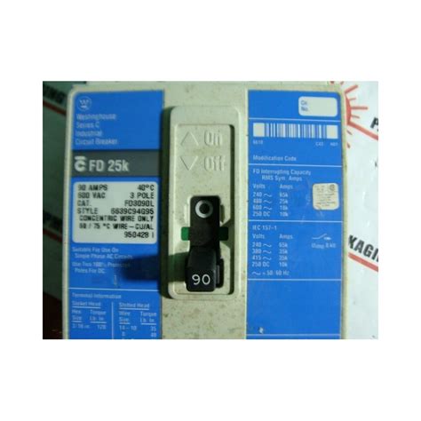 Westinghouse Fd3090l High Performance 90a 3 Pole Circuit Breaker