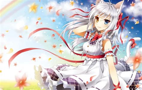 Wallpaper Girl Long Hair Dress Animal Ears Anime Beautiful Pretty