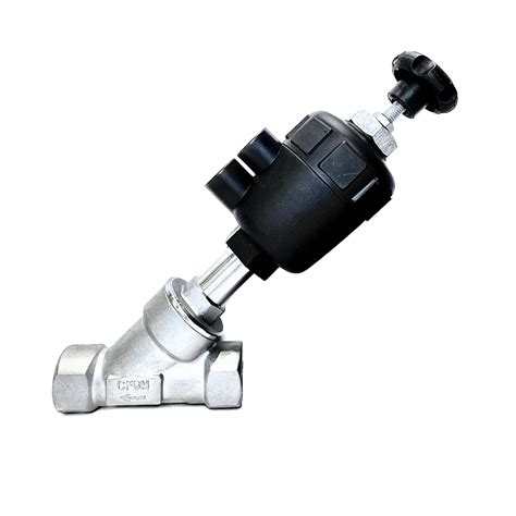 Válvula Pneumática Angular 34 Nf Aço Inox 304 Com Regulagem Hambor Válvulas Industriais Válvula Pneumática Angular 34 Nf Aço Inox 304 Com Regulagem Hambor Válvulas Industriais
