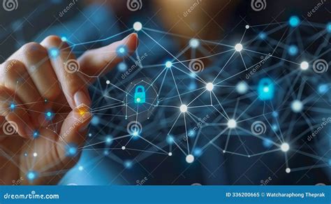 Cybersecurity Network With Interactive Digital Lock Interface Stock Illustration Illustration