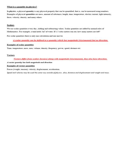 Vector And Scalar Quantities Pdf