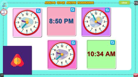 Analog Clock Am Pm Flashcards Coirle