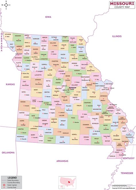 Printable Map Of Missouri Counties
