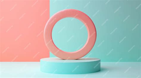 Pastel Colored Geometric Shapes On Minimalist Background Premium Ai Generated Image