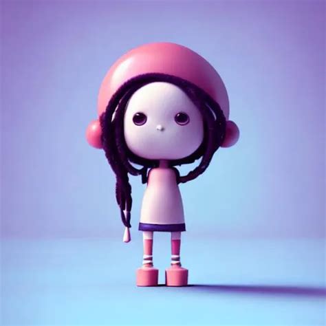Tiny Cute Object Toy With Long Dreads Standing C