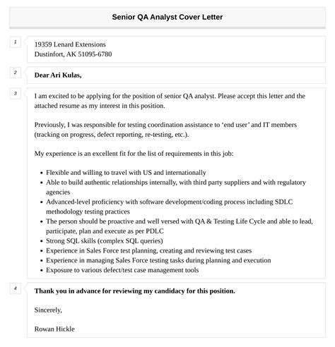 senior qa analyst cover letter velvet jobs