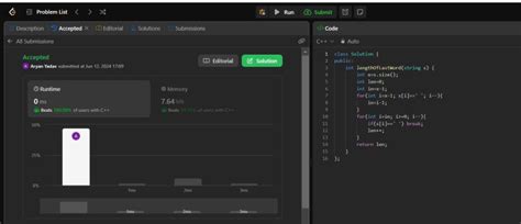 Leetcode Challenge Length Of Last Word Aryan Yadav Posted On The