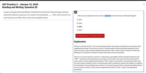 Dsat Practice Test 2 English Module 1 Question R Sat