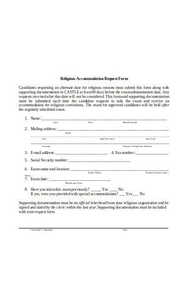 Free 34 Accommodation Request Forms In Pdf Ms Word Excel