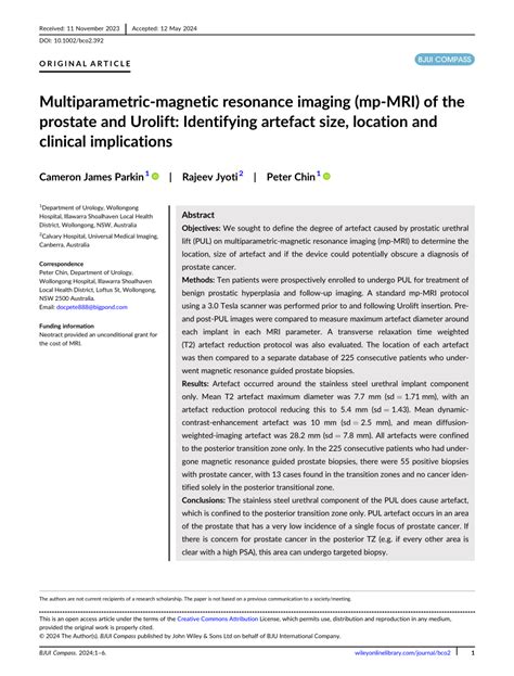 Pdf Multiparametric‐magnetic Resonance Imaging Mp‐mri Of The