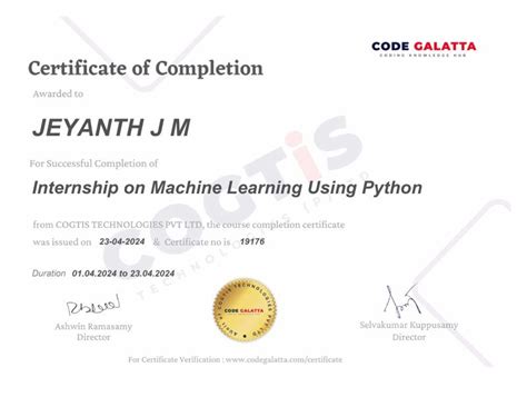 Jeyanth Jm On Linkedin Machinelearning Python Internship Artificialintelligence