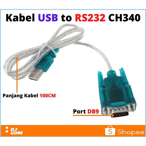 Jual Kabel Usb To Rs232 Ch340 Serial Port Db9 Shopee Indonesia