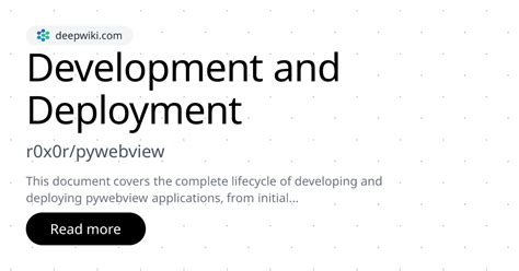 Development And Deployment R0x0rpywebview Deepwiki