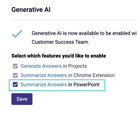 how do i enable the option to summarize responses using the powerpoint