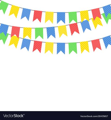 Color Hanging Flags Royalty Free Vector Image Vectorstock