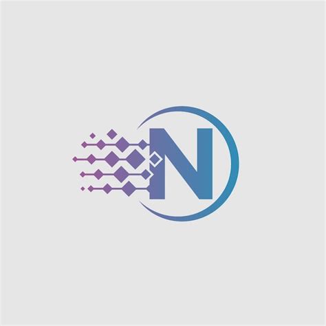 Premium Vector Letter N Tech Logo Design In Circle N Tech Logo N Technology Vector