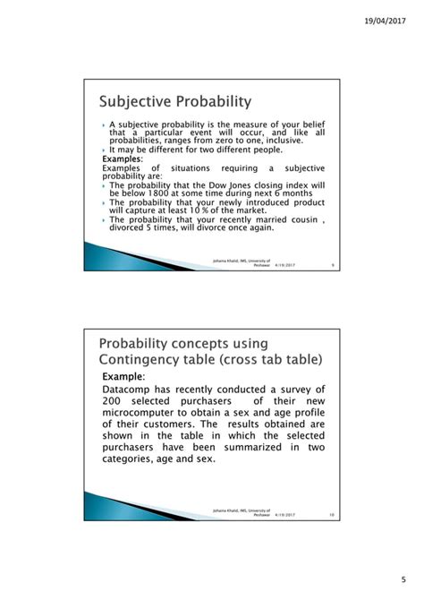 Probability Concepts PDF