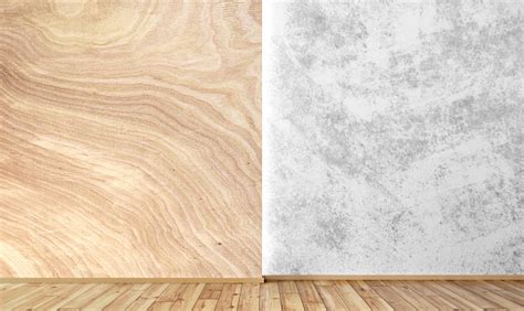 흰색 회색 치장 벽토 또는 콘크리트 벽과 천연 목재 판넬이있는 방의 내부 배경 3d 렌더링 0명에 대한 스톡 사진 및 기타 이미지 Istock