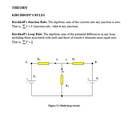 Solved KIRCHHOFF S RULES Kirchhoff S Junction Rule The Chegg