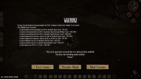 lua error need help [don t starve together] mods and tools klei