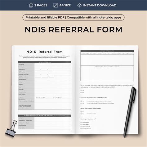 Ndis Referral Form Printable And Pdf Editable Customizable For Ndis
