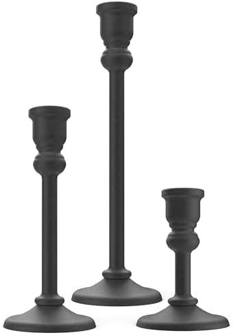 Desami 3 Piece Metal Candle Holders Set Heavy Duty Alloy