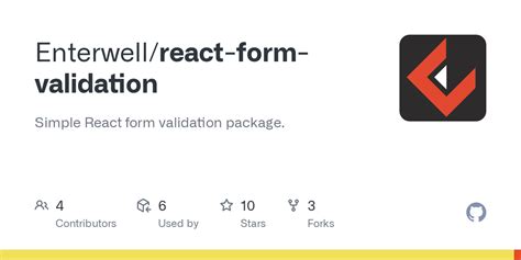 GitHub Enterwell React Form Validation Simple React Form Validation