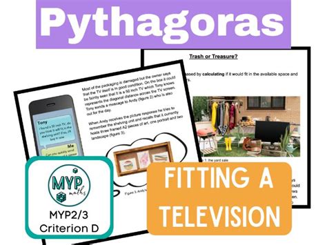 Pythagoras Real Life Problem Myp Maths Criterion D Assessment Teaching Resources