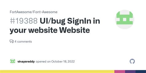 Uibug Signin In Your Website Website · Issue 19388 · Fortawesomefont Awesome · Github