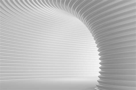 추상적 인 흰색 건축 배경 미래 지향적 인 건물의 물결 모양의 벽 포스터 인쇄 레이아웃 3d 렌더링 구에 대한 스톡 사진 및 기타 이미지 Istock