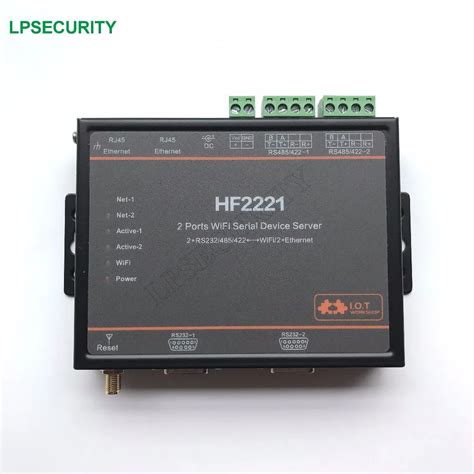 Industrial Model HF2221 2 Ports Wifi Serial Device Server RS232 RS422 RS485 To Ethernet Wi Fi