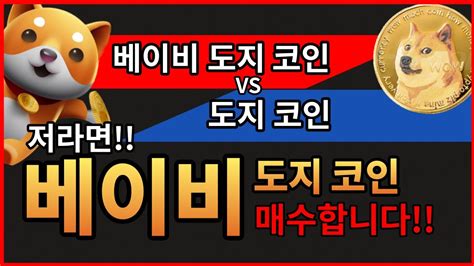 베이비도지코인과 도지코인 중 저라면 베이비도지코인 매수합니다 Youtube